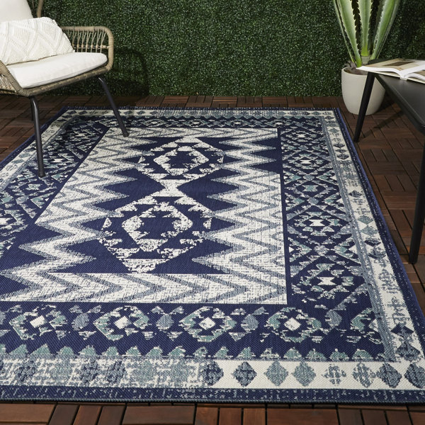 Union Rustic Tapis bleu marine intérieur / extérieur Pranav et Commentaires - Wayfair Canada